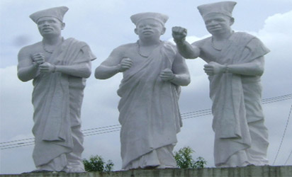 The Statue Of The Three Lagos White Cap Chiefs - Culture - Nigeria