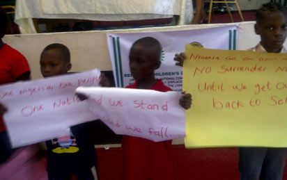 Even refugee children say: #BRINGBACKOURGIRLS - Vanguard News