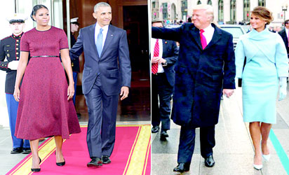 Battle of the inauguration dresses: The FLOTUS, the ex-FLOTUS and the ...