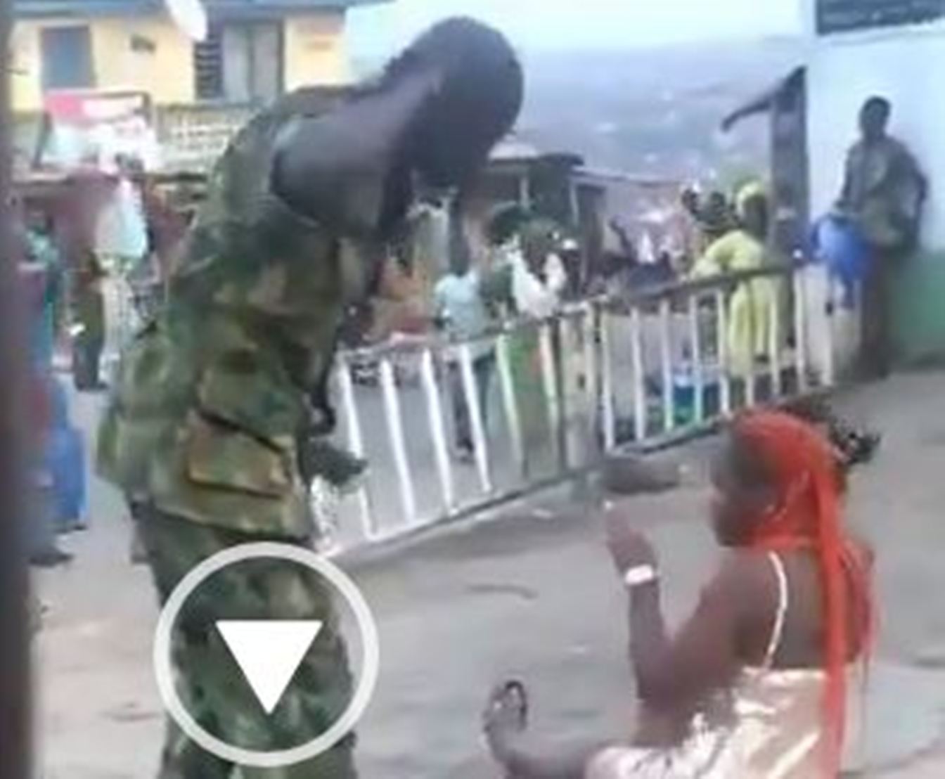 Videos: Soldiers flog woman over her dressing, shave youths in Oyo
